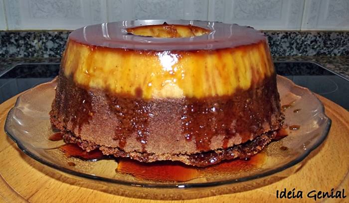 Bolo Pudim com o sabor agradável da laranja