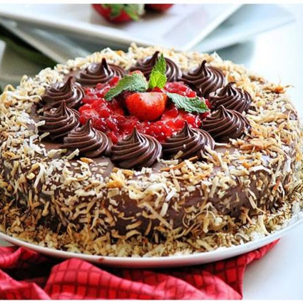 Bolo-de-Chocolate-com-Cobertura-de-Coco-Torr - Sobremesas de Portugal